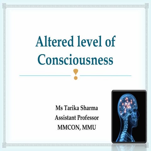 Altered Level of Consciousness | PPT