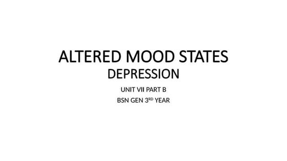 Depression | PPTX | Mental Health | Diseases and Conditions