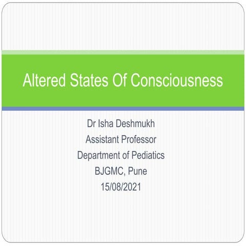 Altered states of consciousness | PPT
