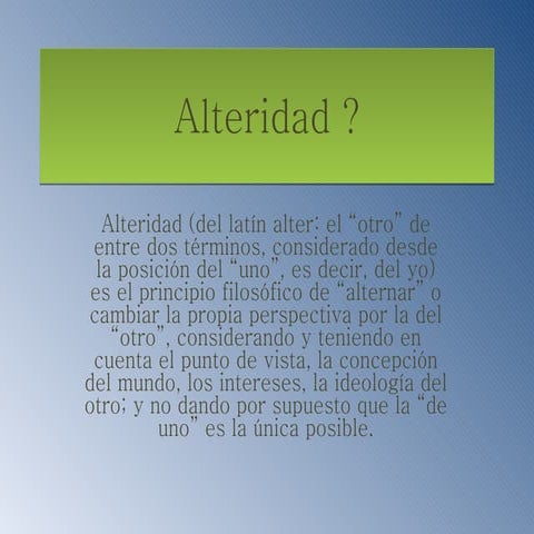 Alteridad | PPT