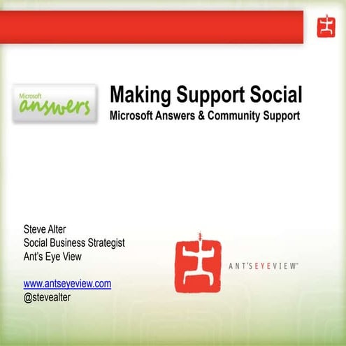 Making Support Social: Microsoft Answers and Community Support | PPT