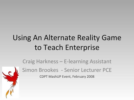 Make an Alternate Reality Game! | PPT