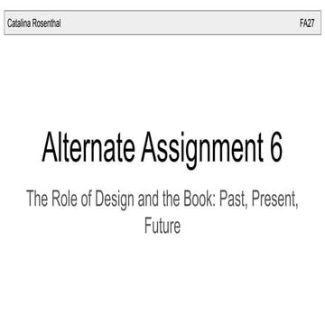 Alternate assignment 6 | PPT