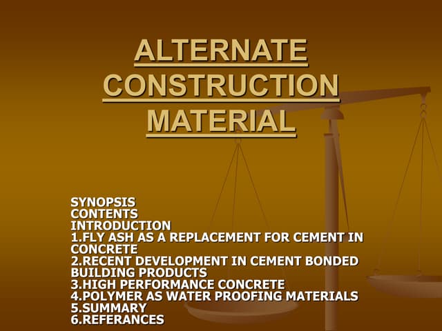 Alternate building materials | PPTX