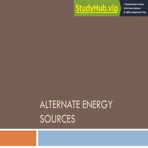 ALTERNATE ENERGY SOURCES | PDF