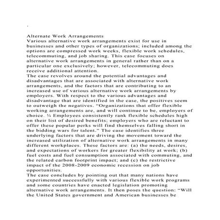 Alternate Work ArrangementsVarious alternative work arrangements exi.docx