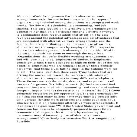 Alternate Work ArrangementsVarious alternative work arrangements exi.docx