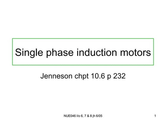 Split Phase Induction Motors - Principle and Types | PPT