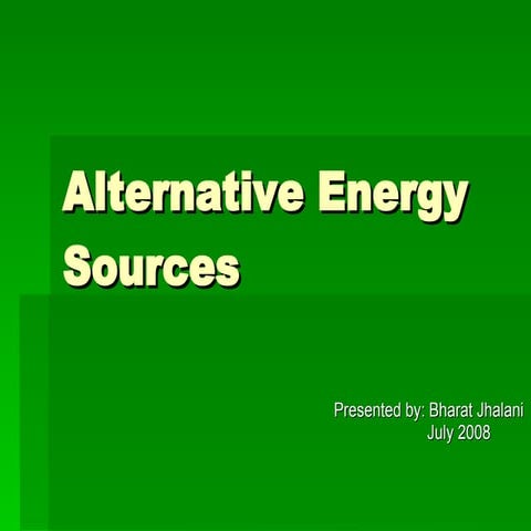 Alternative Energy Sources | PPT