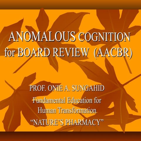 Alternative, anomalous cognitive review system | PPT