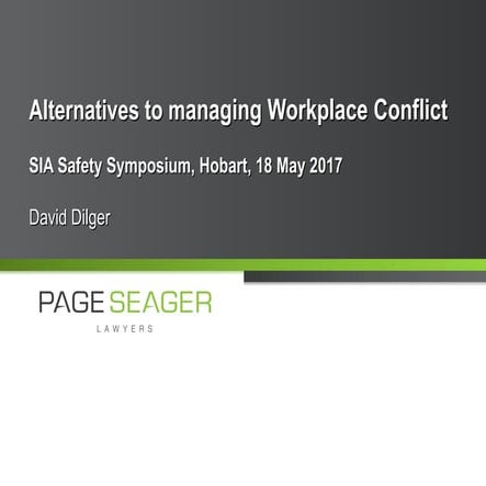 Alternative approaches to managing conflict in the workplace | PPT