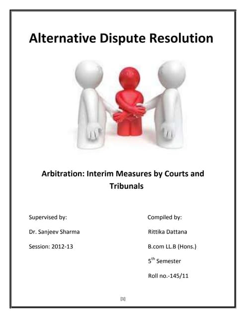 Alternative Dispute Resolution System- Modes | PPT