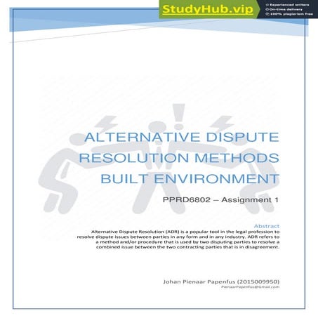 ALTERNATIVE DISPUTE RESOLUTION METHODS BUILT ENVIRONMENT PPRD6802 ...