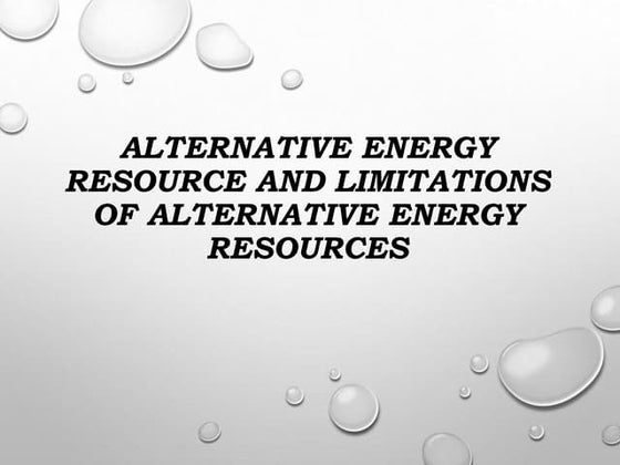 Presentation renewable energy resources | PPT