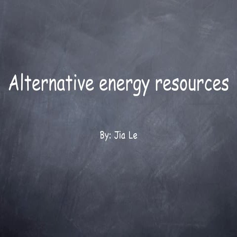 Alternative Energy Resources | KEY