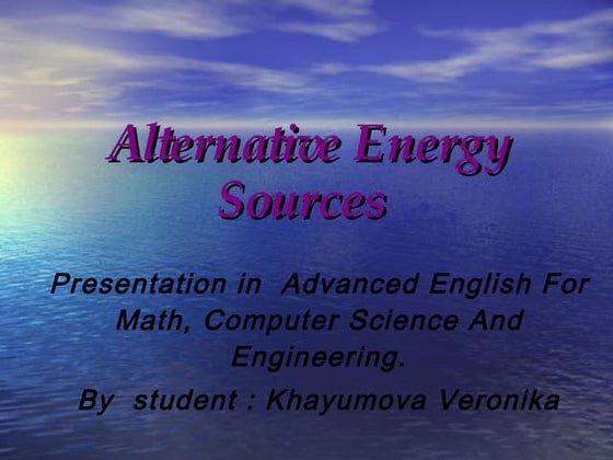 Renewable Energy Sources | PPT