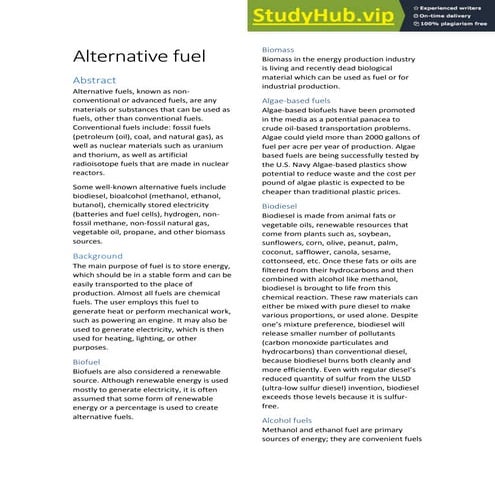 Alternative Fuel | PDF