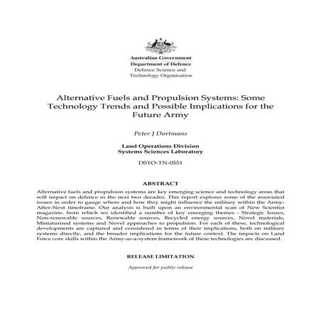 Alternative fuels and propulsion systems australian governemnt | PDF ...