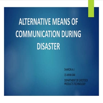 Alternative means of communication during disaster | PPTX