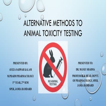 Alternative methods to animal toxicity testing | PPTX