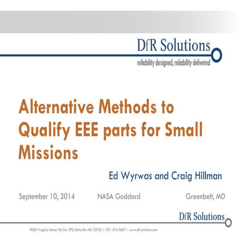 Alternative Methods for Qualifying EEE Parts for CubeSats | PDF