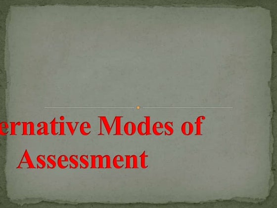 Process oriented performance-based assessment | PPT