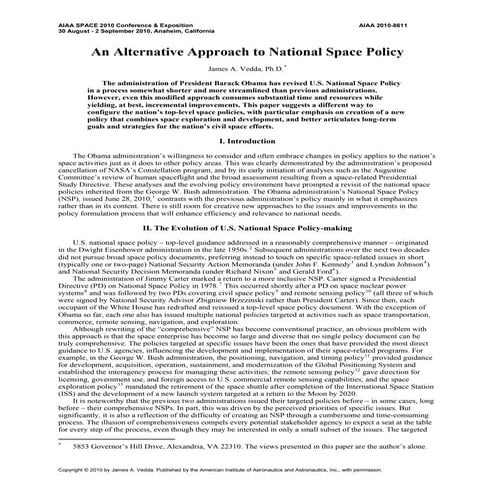 An Alternative Approach to National Space Policy | PDF