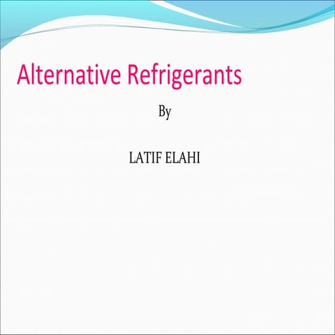 Alternative refrigerants | PPT