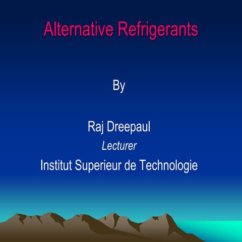 Alternative Refrigerants and its Explanation | PDF