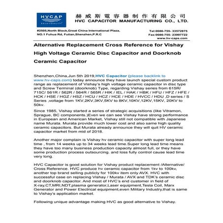 Alternative Replacement Cross Reference for Vishay | PDF