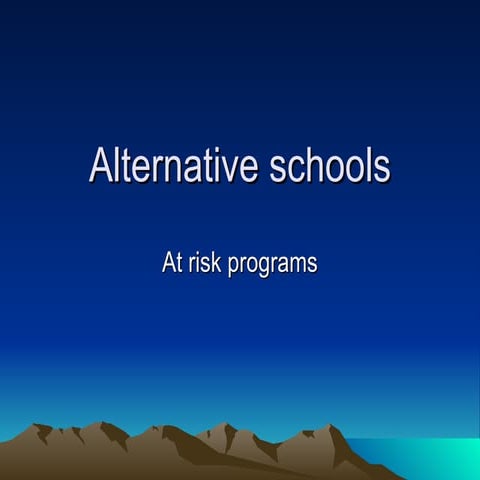 Alternative Schools - slide | PDF