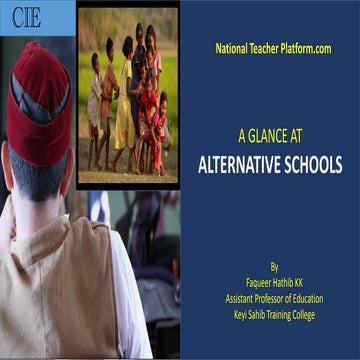 Alternative schools: Meaning, Aims and Instances | PDF