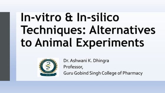 In vivo and in vitro studies | PPTX | Biological Sciences | Science