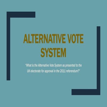 What is Alternative Vote System? | PPTX