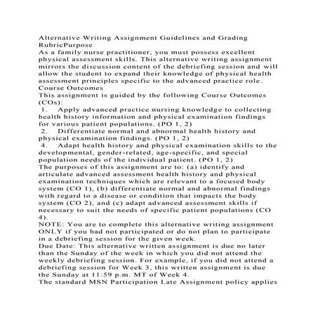 Alternative Writing Assignment Guidelines and Grading RubricPurpose .docx