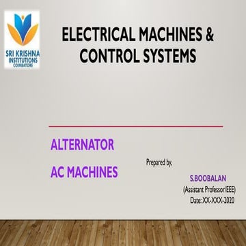 STUDY ON ELECTRICAL MACHINES AND CONTROL SYSTEMS | PPT