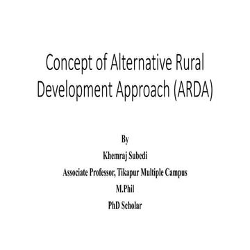 Alternatve Approach to Rural Development | PDF