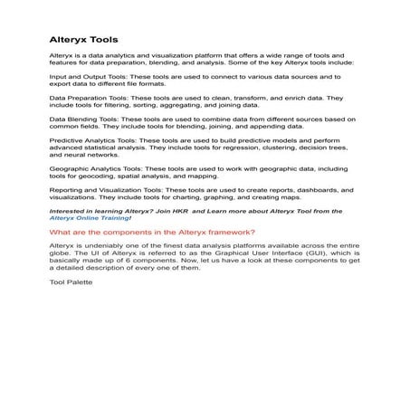 Alteryx Toolspdf Computing Technology And Computing