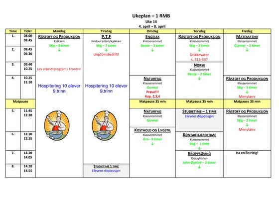 Timeplan 2 kosa 2012 2013 - mal | PDF