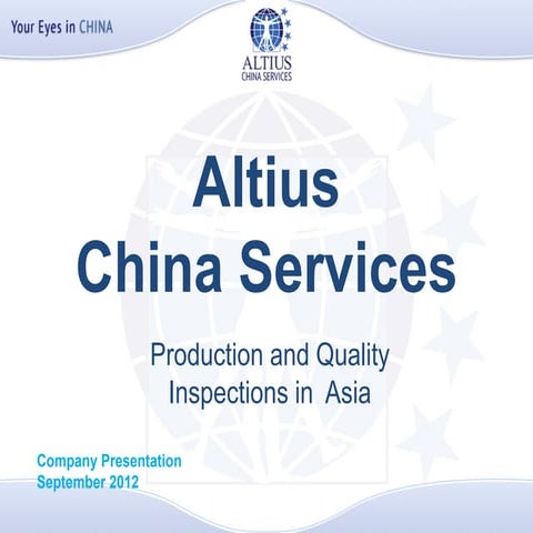 Altius china services company presentation | PDF