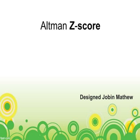 Altman zscore (Finance) | PPTX