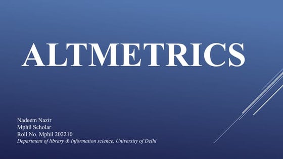 Altmetrics | PPT