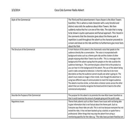 Alton towers advert 3 analysis | DOCX