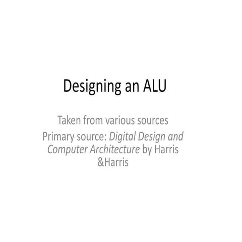 ALUdesign.ppt | Computing | Technology & Computing
