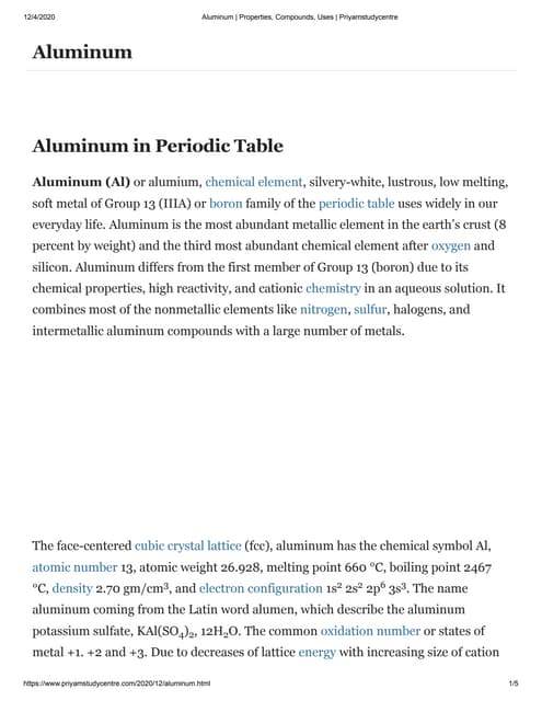 aluminium hydroxide salt in instrumentation | PPT