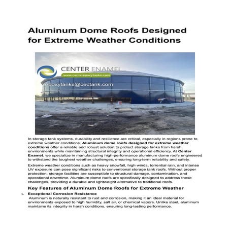 Aluminum Dome Roofs Designed for Extreme Weather Conditions.docx