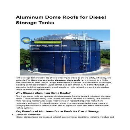 Aluminum Dome Roofs for Diesel Storage Tanks.docx