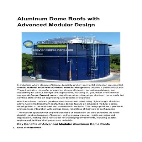 Aluminum Dome Roofs with Advanced Modular Design.docx