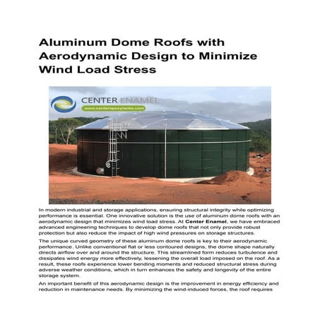 Aluminum Dome Roofs with Aerodynamic Design to Minimize Wind Load ...