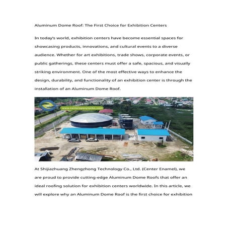 Aluminum Dome Roof The First Choice for Exhibition Centers.docx